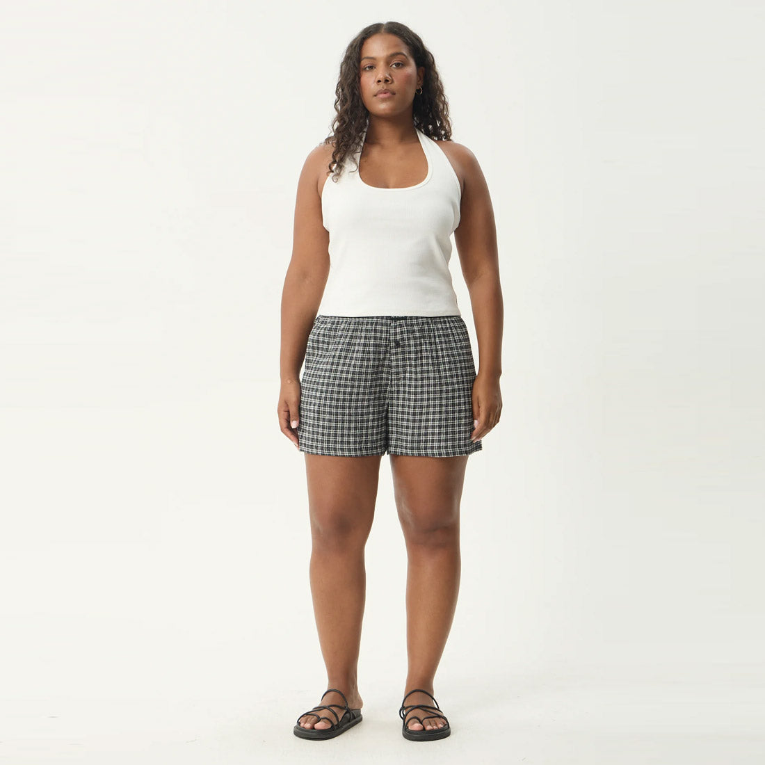 AFENDS Women's Asta Seersucker Boxer Short - Steel Check – Quest Store