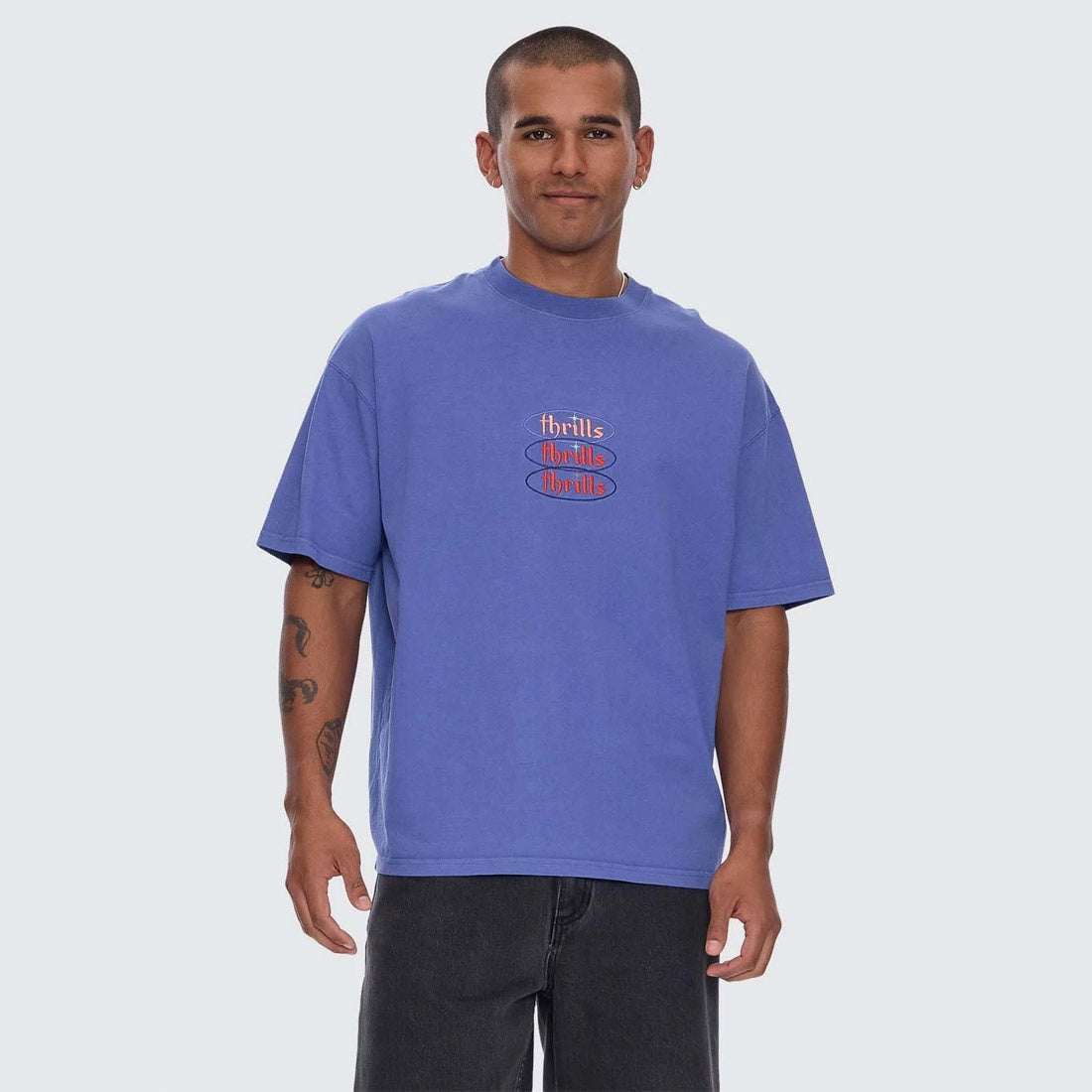THRILLS Crystal Clear Box Fit Oversize Tee - Sigma Blue – Quest Store